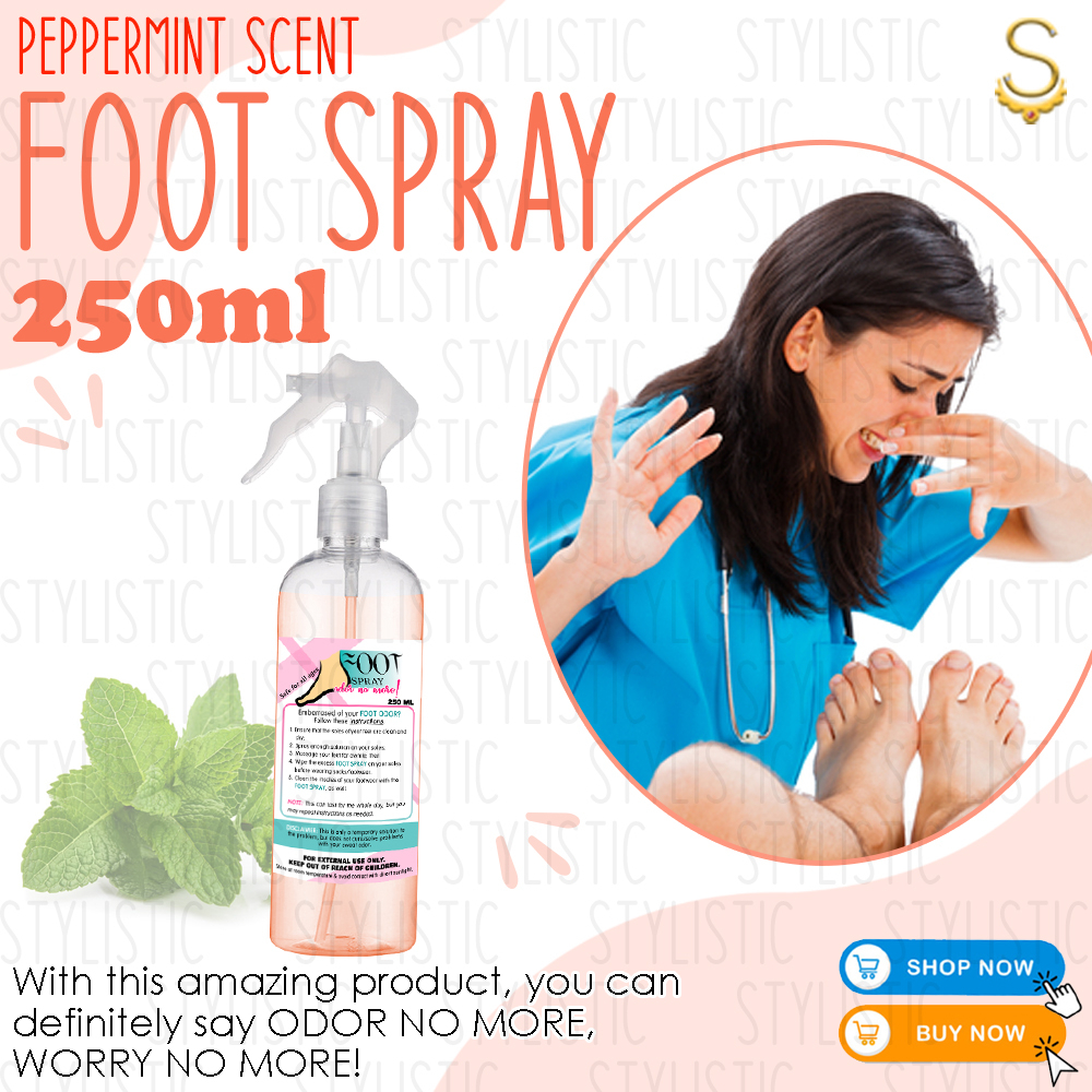 Foot Spray Odor No More 250ml Peppermint Scent Keep your feet smell ...