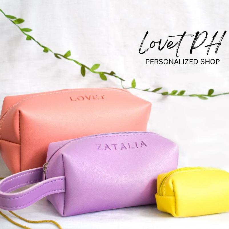 E-Magine Leather Personalized Vanity Kit+Pouch+Coin Purse 3 PIECE SET ...