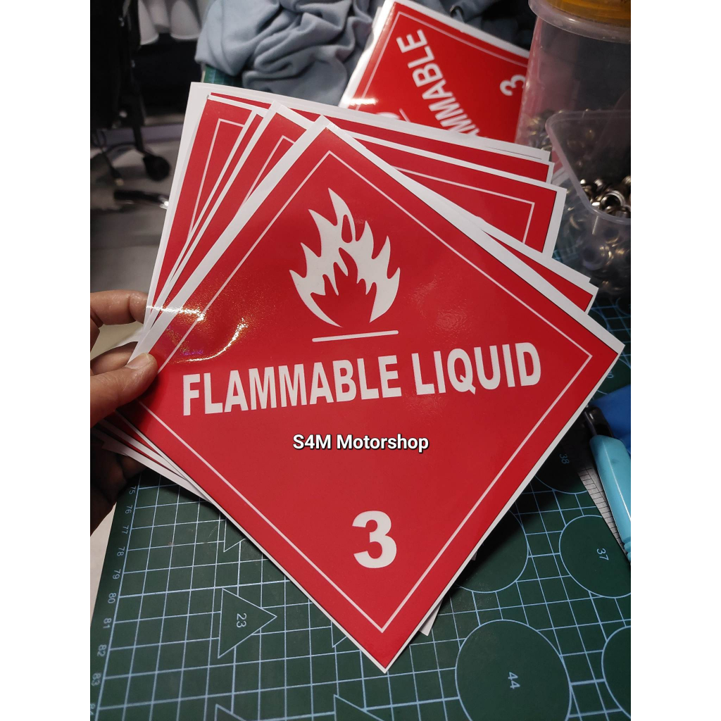 FLAMMABLE LIQUID 3 Sticker 25cmX25cm -Open for bulk-orders- | Shopee ...