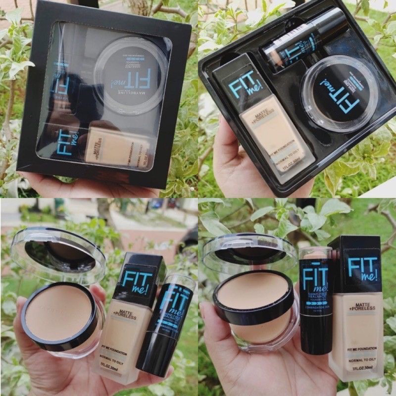 J&r May Fit me 3in1 Liquid Foundation w/ Pressed Powder & Concealer ...