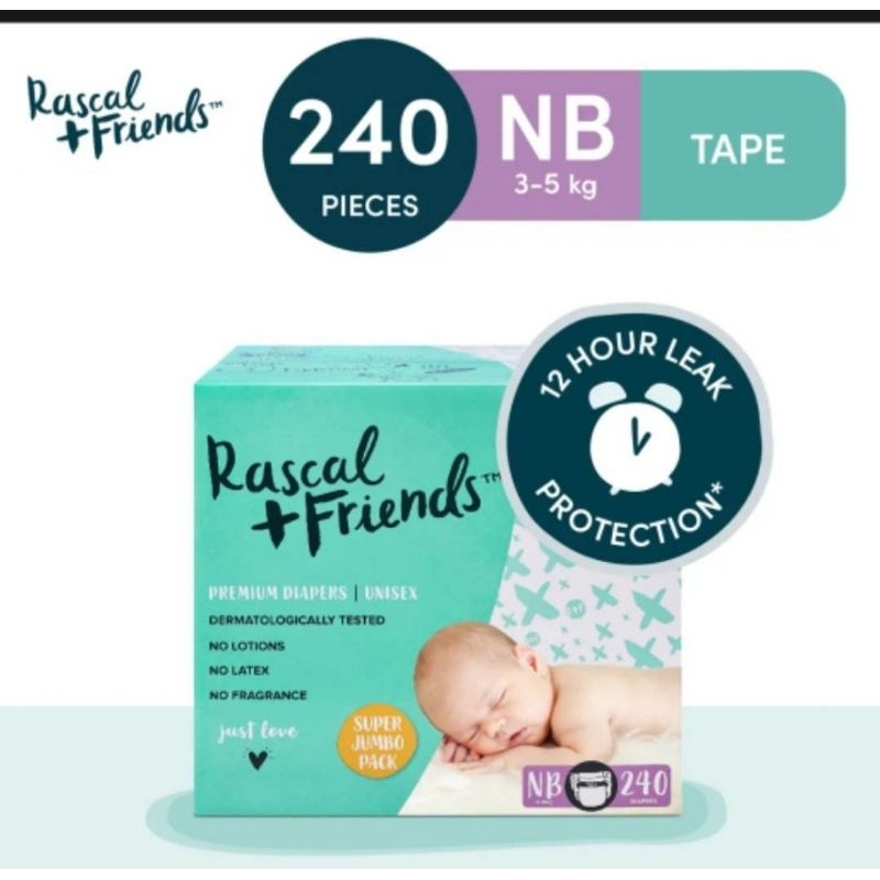 Rascal and Friends NEWBORN(3-5kgs)-Super Jumbo Box - 80pcs x 3 (240pcs ...