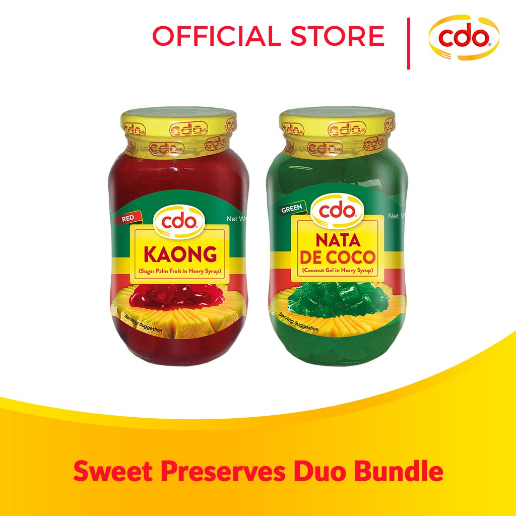 CDO Sweet Preserves Duo Bundle (Kaong Red 340g + Nata de Coco Green ...
