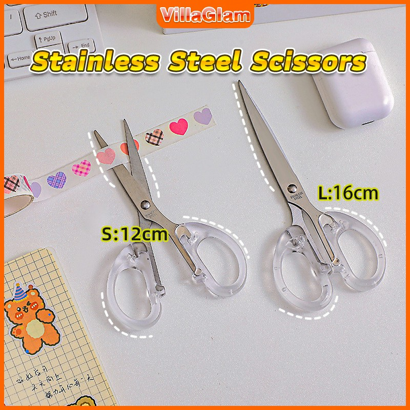 VG DIY Stainless Steel Scissors Transparent Craft Scissor Stationery ...
