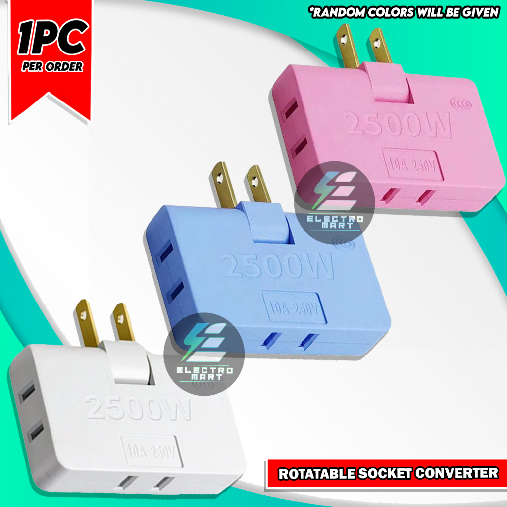 Rotatable Socket Converter 2500W One In Three 180 Degree Extension Plug ...