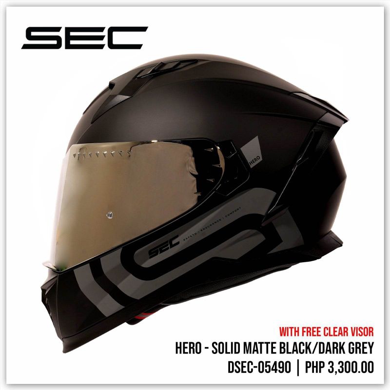 SEC HERO FULL FACE DUAL VISOR (CLEAR VISOR) | Shopee Philippines
