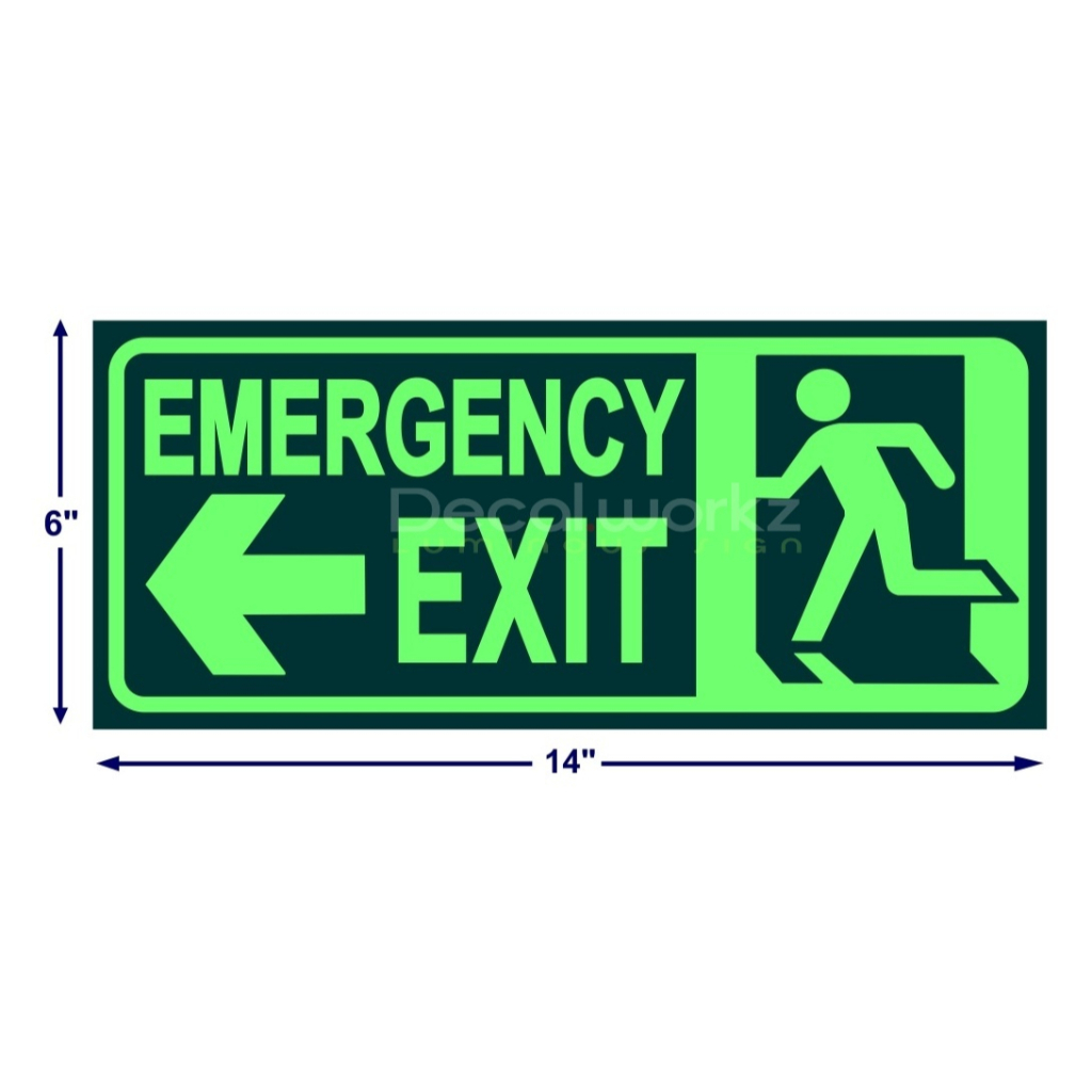 Reflectorize or Luminous EMERGENCY EXIT ARROW SIGN in 3mm Sintra Board ...