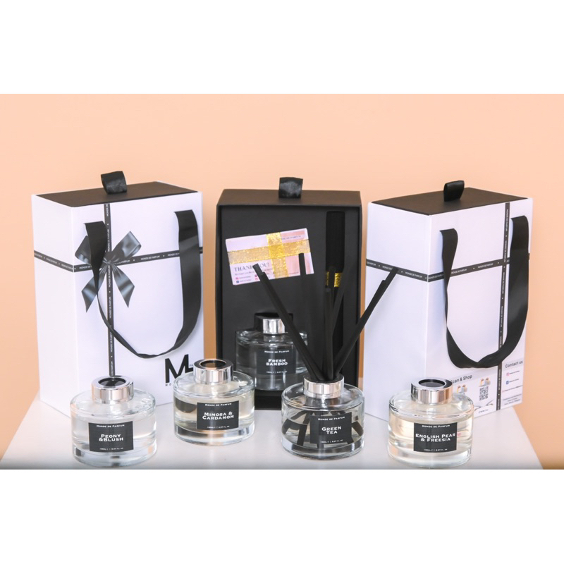 Reed Diffuser 150ml with Luxury Gift Box and ( 6 ) Black Fiber Reed ...