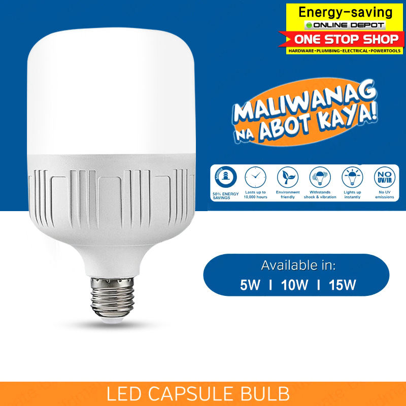 Led Bulb Daylight E27 White ilaw Firefly Big Bulb Light Room 5W 10W 15W ...