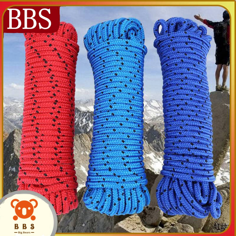 【BBS】10/20/30M Static Utility Rope With 2 Carabiner Outdoor Safety Rope ...