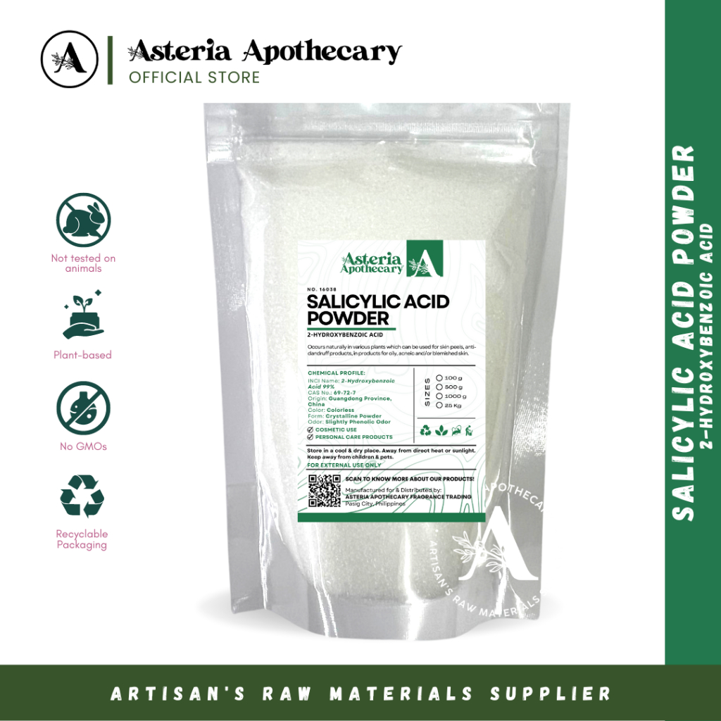 Salicylic Acid Powder 100g | 500g | 1Kg - Asteria Apothecary | Shopee ...