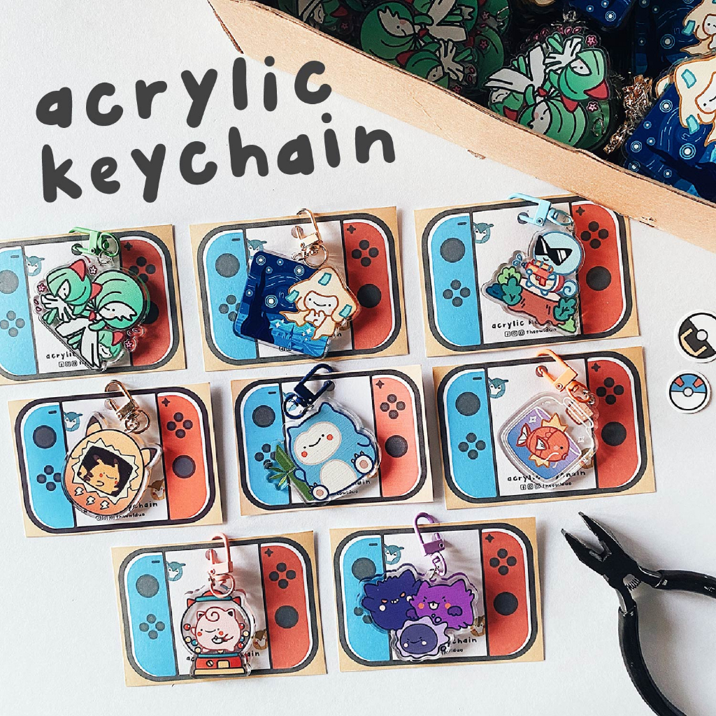 Pokemon Acrylic Keychain / Charm / Key Ring (Double Sided Print ...