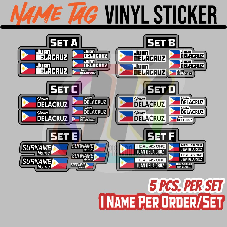 PH Flag Bike Name Tag Vinyl Sticker [5pcs] | Shopee Philippines