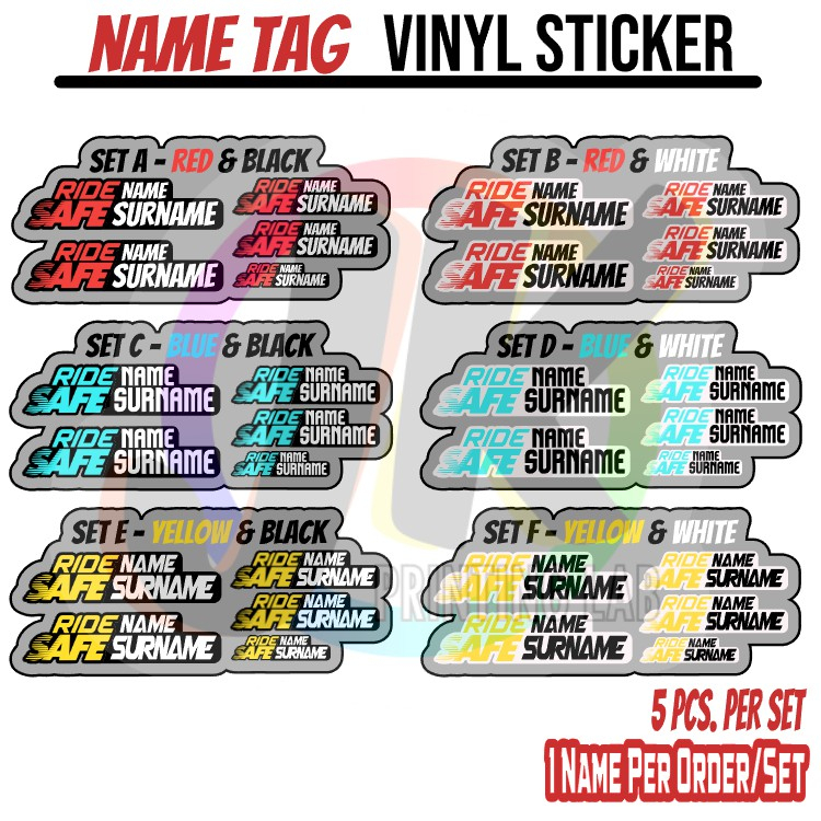 Ride Safe Bike Name Tag Vinyl Sticker [5pcs] | Shopee Philippines