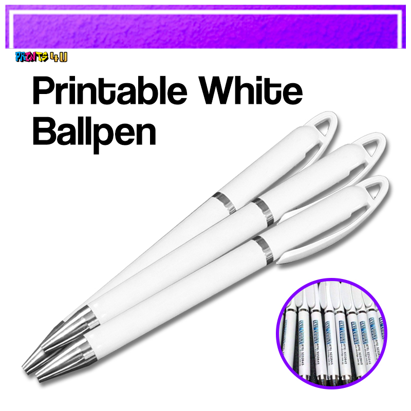 5 Pcs White Printable Ballpen Using Laser Decal Uv Stickers Sublimation ...