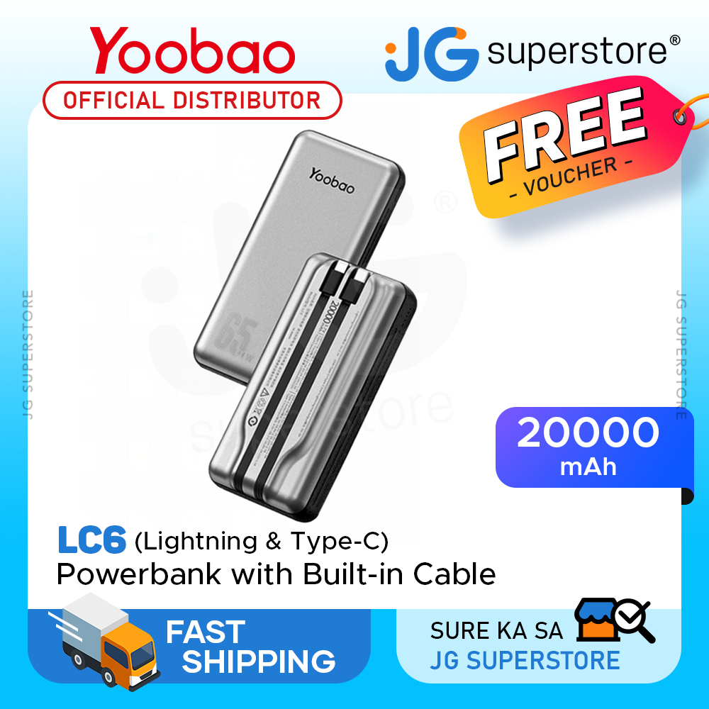Yoobao LC6 65W 20000mAh Portable Powerbank PD20W Quick Charge w/ Type C & Lightning Cable | LC6 ...