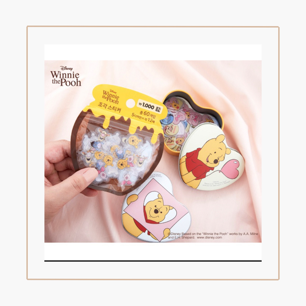 Daiso Korea - Winnie the Pooh Characters Tiny Stickers for Scrapbook ...