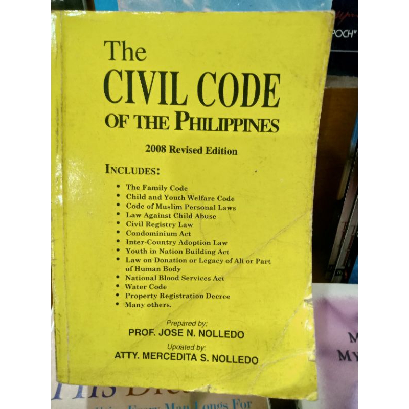 THE CIVIL CODE OF THE PHILIPPINES(USED BOOK) | Shopee Philippines