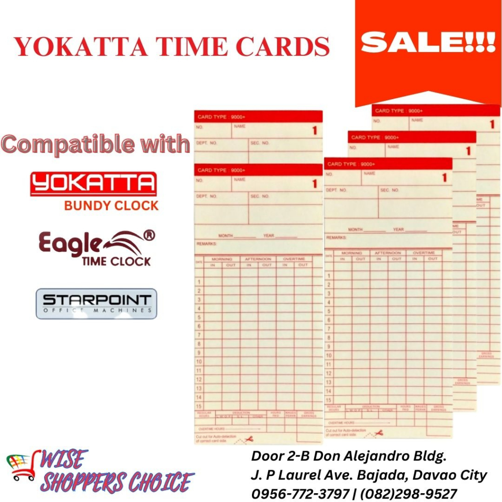 DTR Bundy Clock Time card Yokatta C9000+ Time card Six Column Time card ...