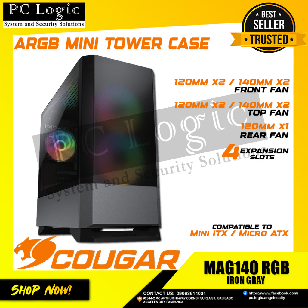 COUGAR MG140 RGB IRONGRAY MINI TOWER GAMING CASE W/TG MESH FRONT | Shopee Philippines