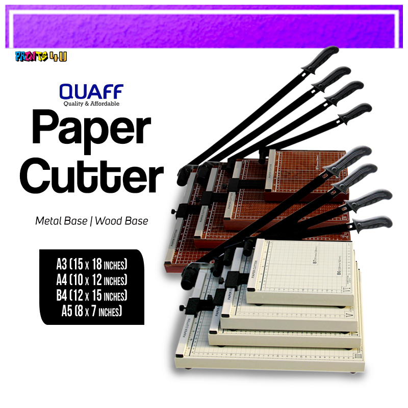 Quaff Paper Cutter Wood & Metal Base With Adjuster B5 A4 B4 A3 Size ...