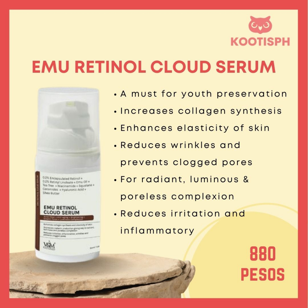 KootisPH V&M Emu Retinol Cloud Serum | Shopee Philippines