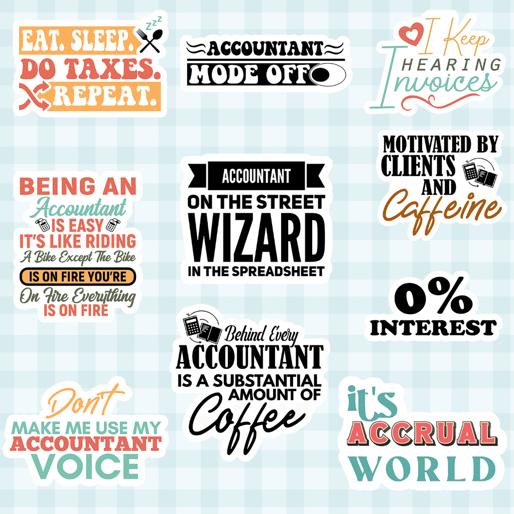 Accounting Themed Vinyl Stickers | Waterproof Vinyl Stickers ...