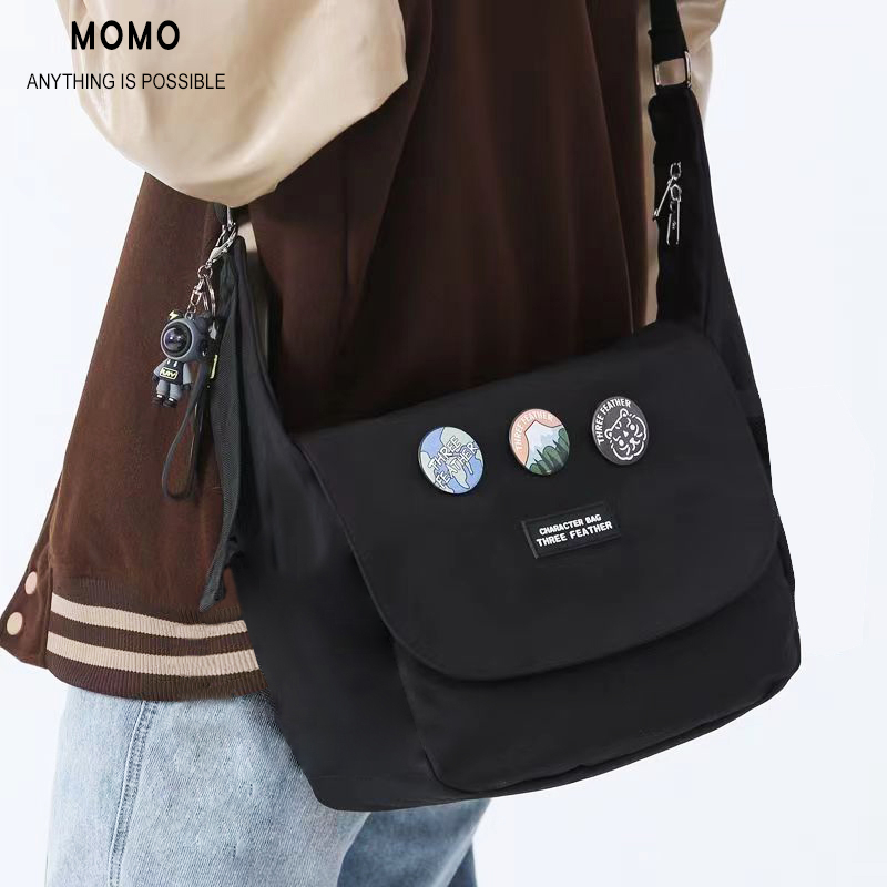Ins Japanese Ulzzang Korean Fashion Canvas Big Capacity Men Sling Bag ...