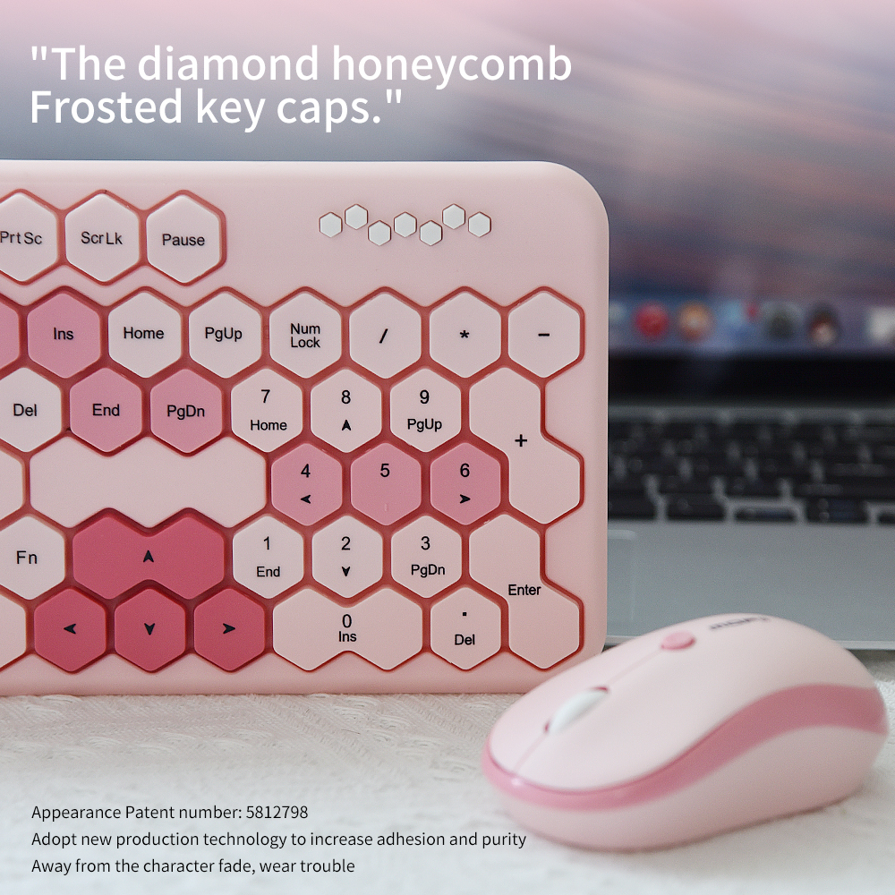 MOFii Honey S Cute Fashion Wireless Office Rhombus Keyboard and Mouse ...