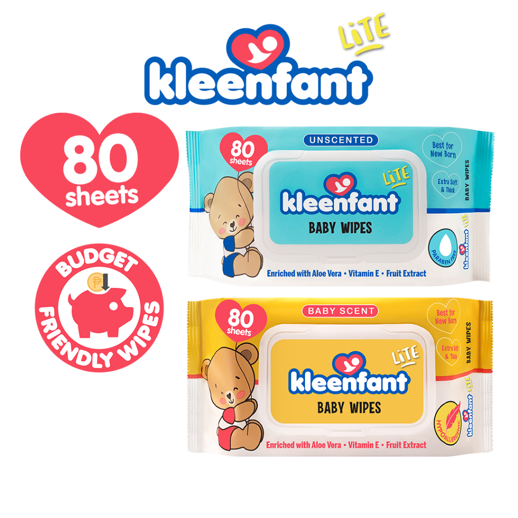 Kleenfant Lite Baby Wipes 80 Tender Sheets Pack of 1 Newborn Wet Wipes ...
