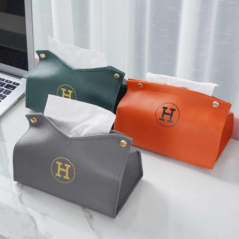 Portable PU Leather paper towel tissue Box Home Office Car Bed/Bath ...