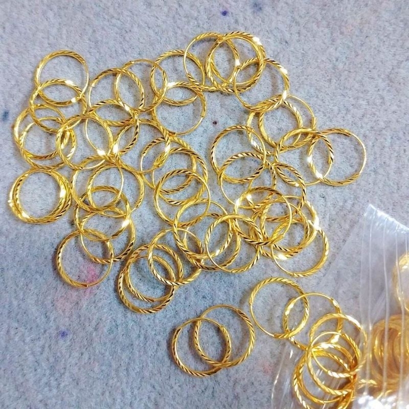 18K Saudi Gold EARRINGS 10mm LOOP w/ cutting ️ PAWNABLE & COD | Shopee ...