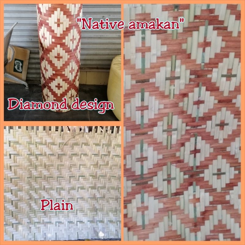 AMAKAN/SAWALI Real Native Bamboo Wall/3pcs set/size 4x8ft.(DIAMOND ...