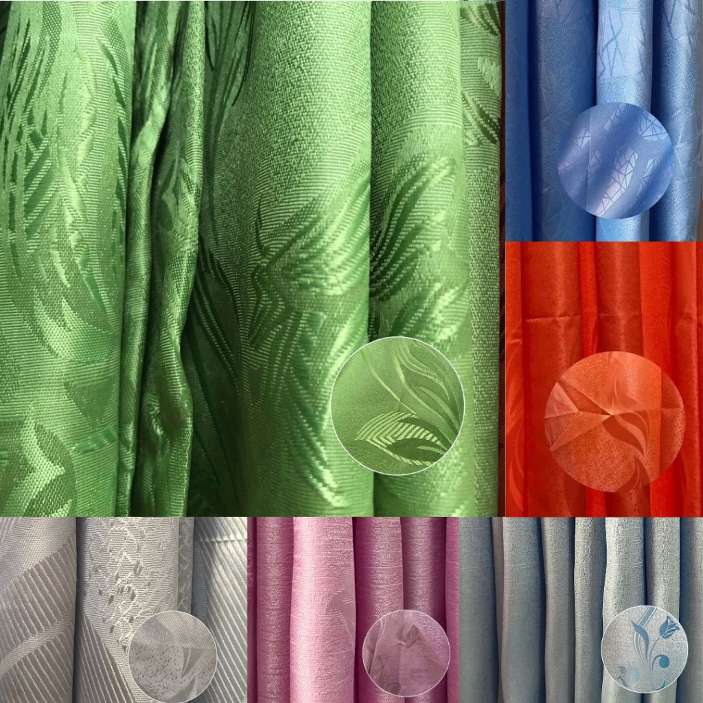 MM Plain Jacquard Satin Elegant Ring Curtain Window Modern Home Kurtina ...