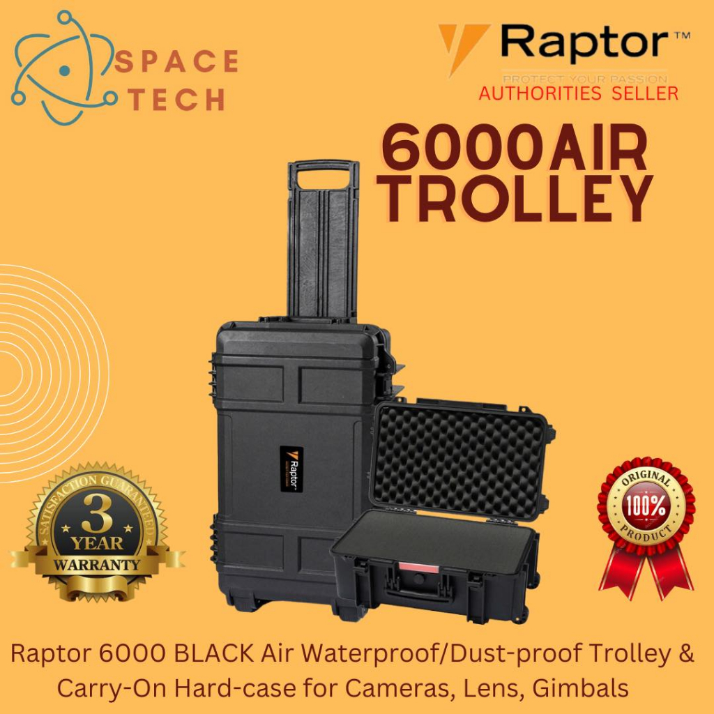 Raptor 6000 (BLACK) Air Waterproof/Dust-proof Trolley and Carry-On Hard ...