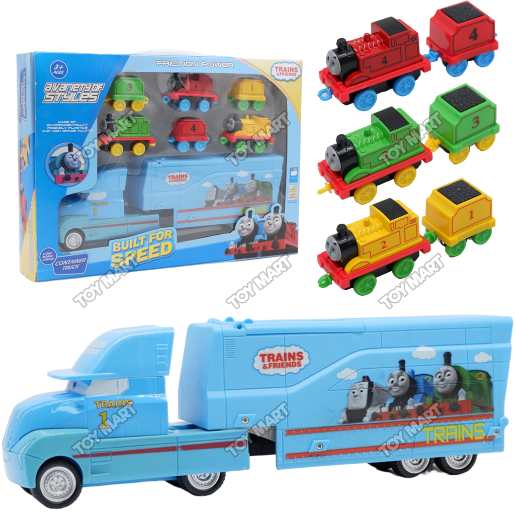 Thomas Train Container Truck with 3 Friction Train Friends Adventure ...
