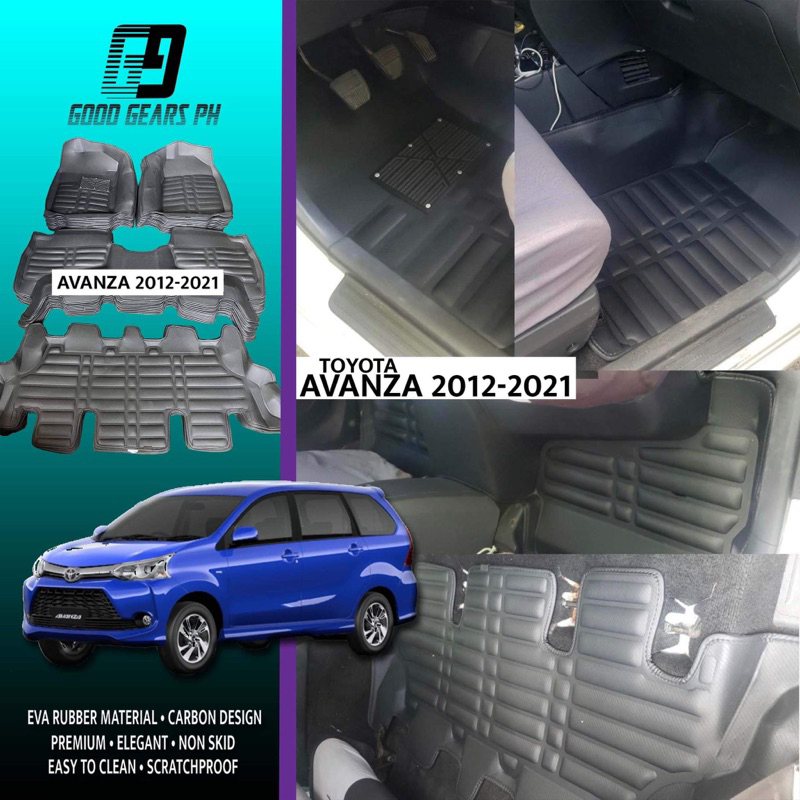 Toyota Avanza 2012 to 2021 Deep Dish Car Matting EVA Rubber and Carbon ...