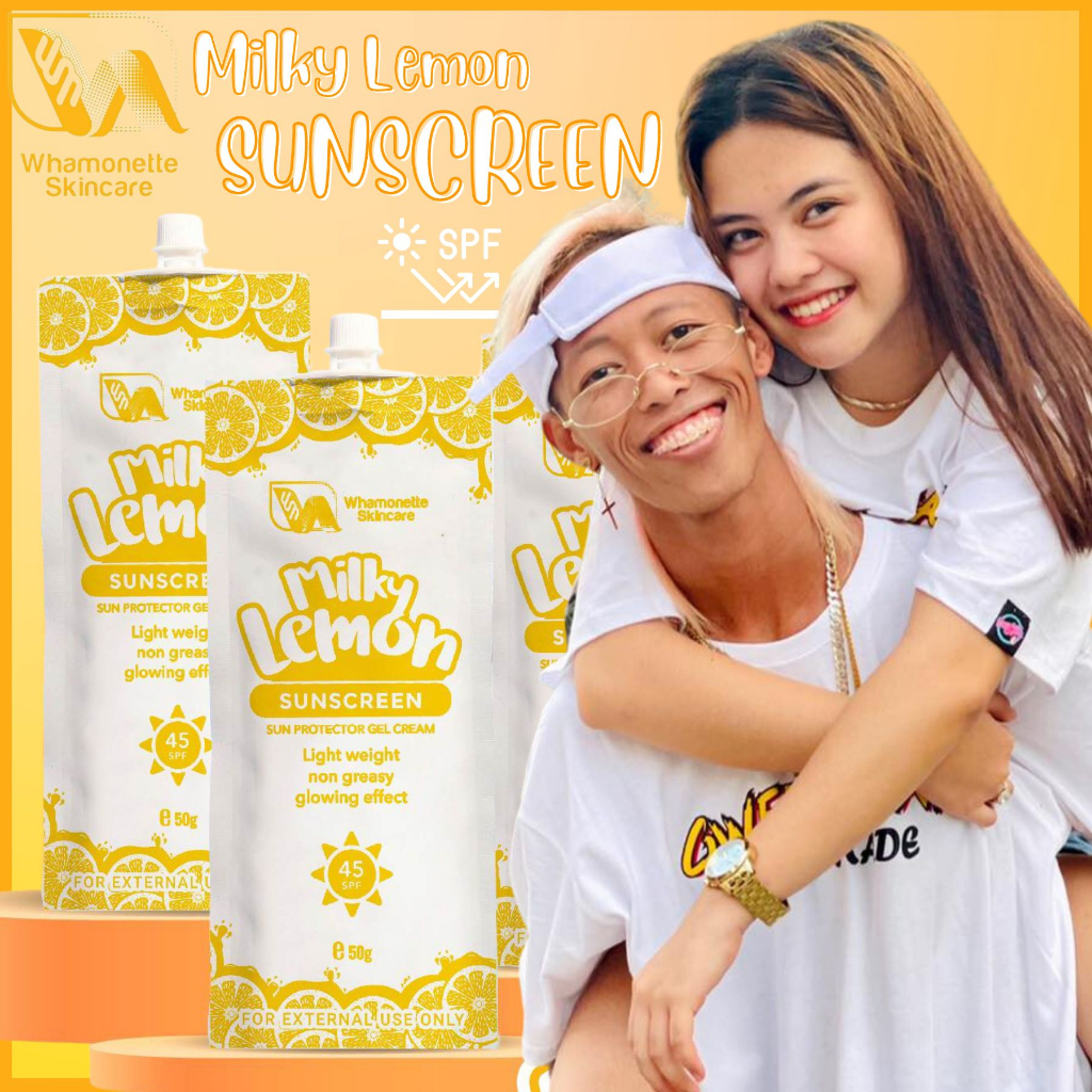 Whamonette | Milky Lemon Sunscreen 50g | spf 45 | Smooth | Whitening ...