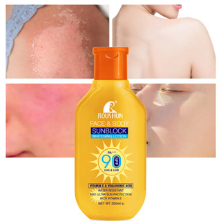 DEVNEN SPF90+ Sunscreen Lotion For Face & Body Sunblock Whitening Cream Moisturizing Suncare ...