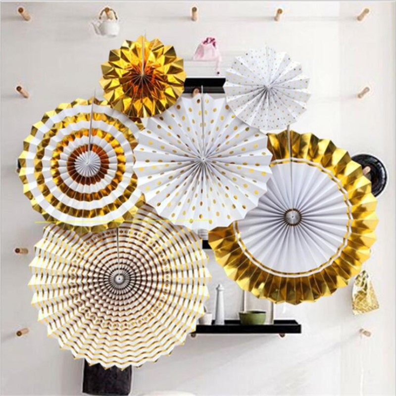 DIY 6 in 1 Paper Fans Party Decorations Christmas Hanging Paper Crafts ...