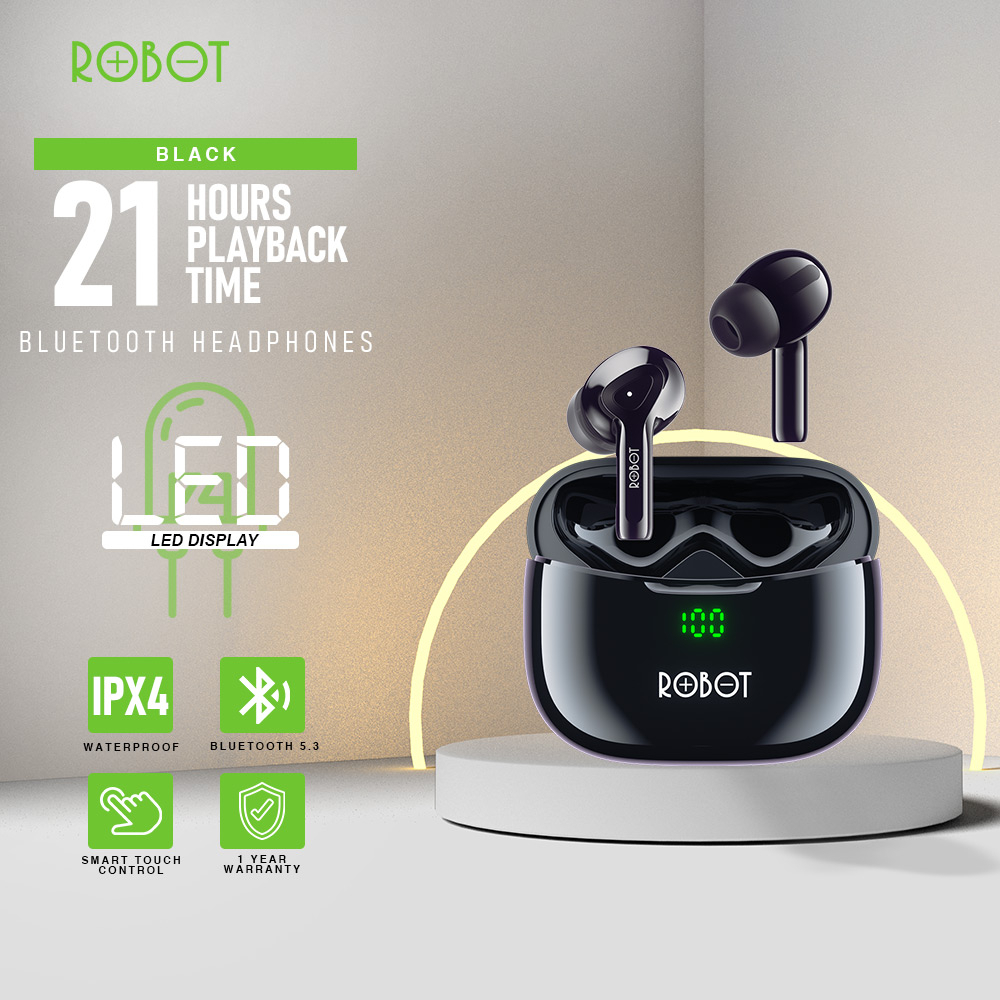 Robot T30 Wireless Earphone Airbuds Original True Wireless Bluetooth 5. ...