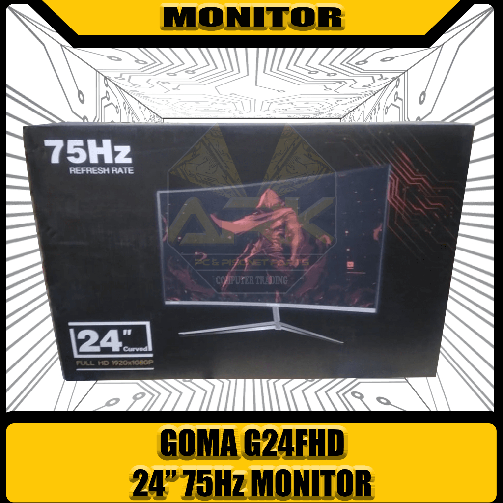 Goma g24fhd 24inches 75hz black/white Monitor | Shopee Philippines