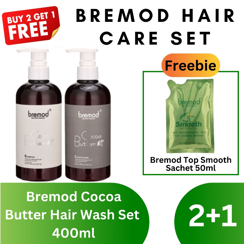 Bremod Cocoa Butter Hair Shampoo or Conditioner 400ml Washing Care ...
