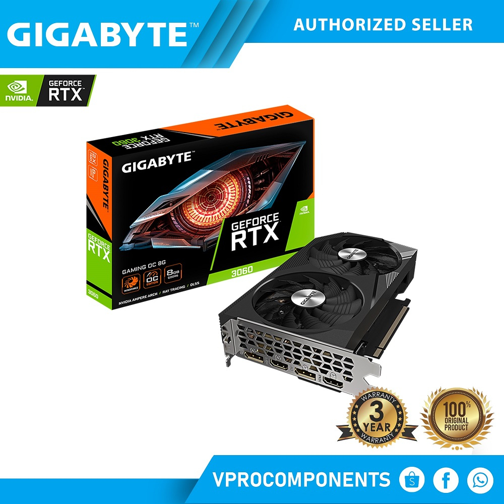 Gigabyte GeForce RTX 3060 8GB GDDR6 Gaming OC Graphic Card | Shopee ...