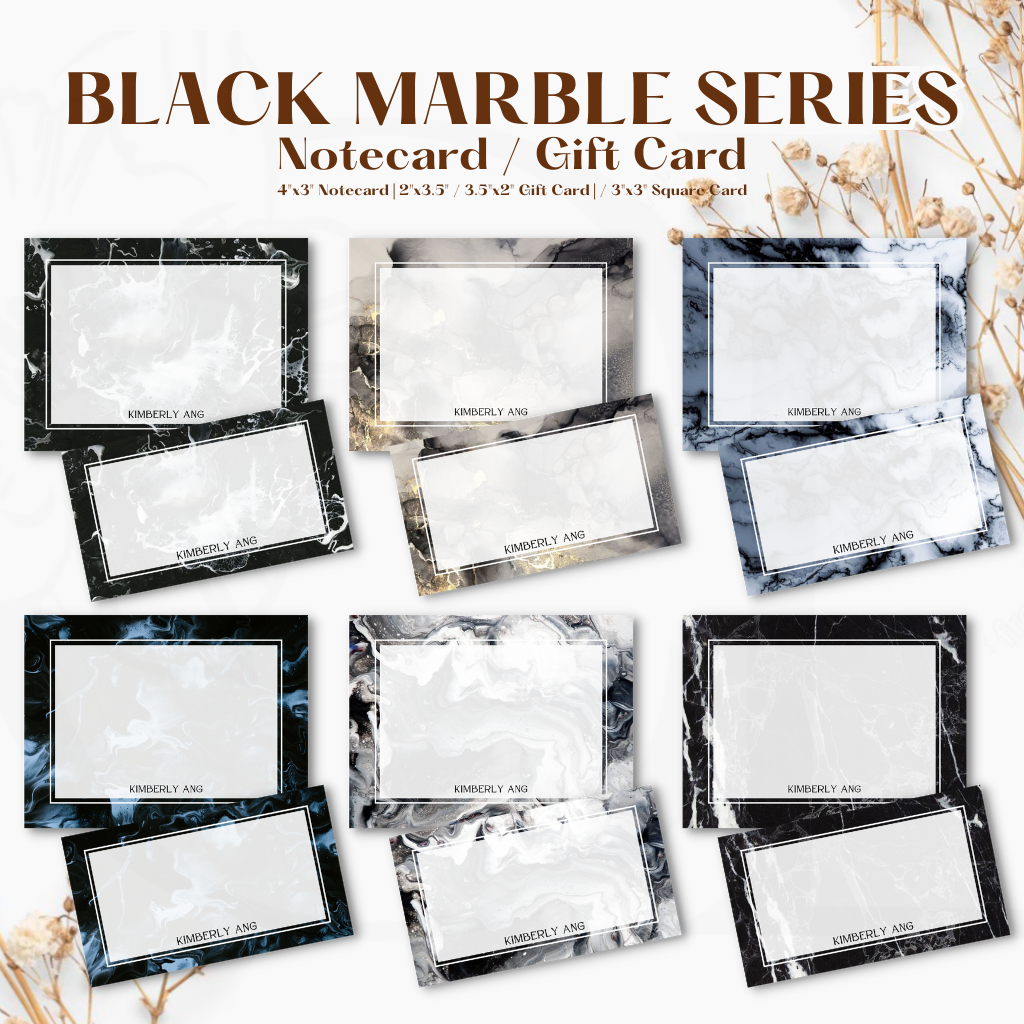 Black Marble Series - Personalized / Customized Notecard / Gift Card ...