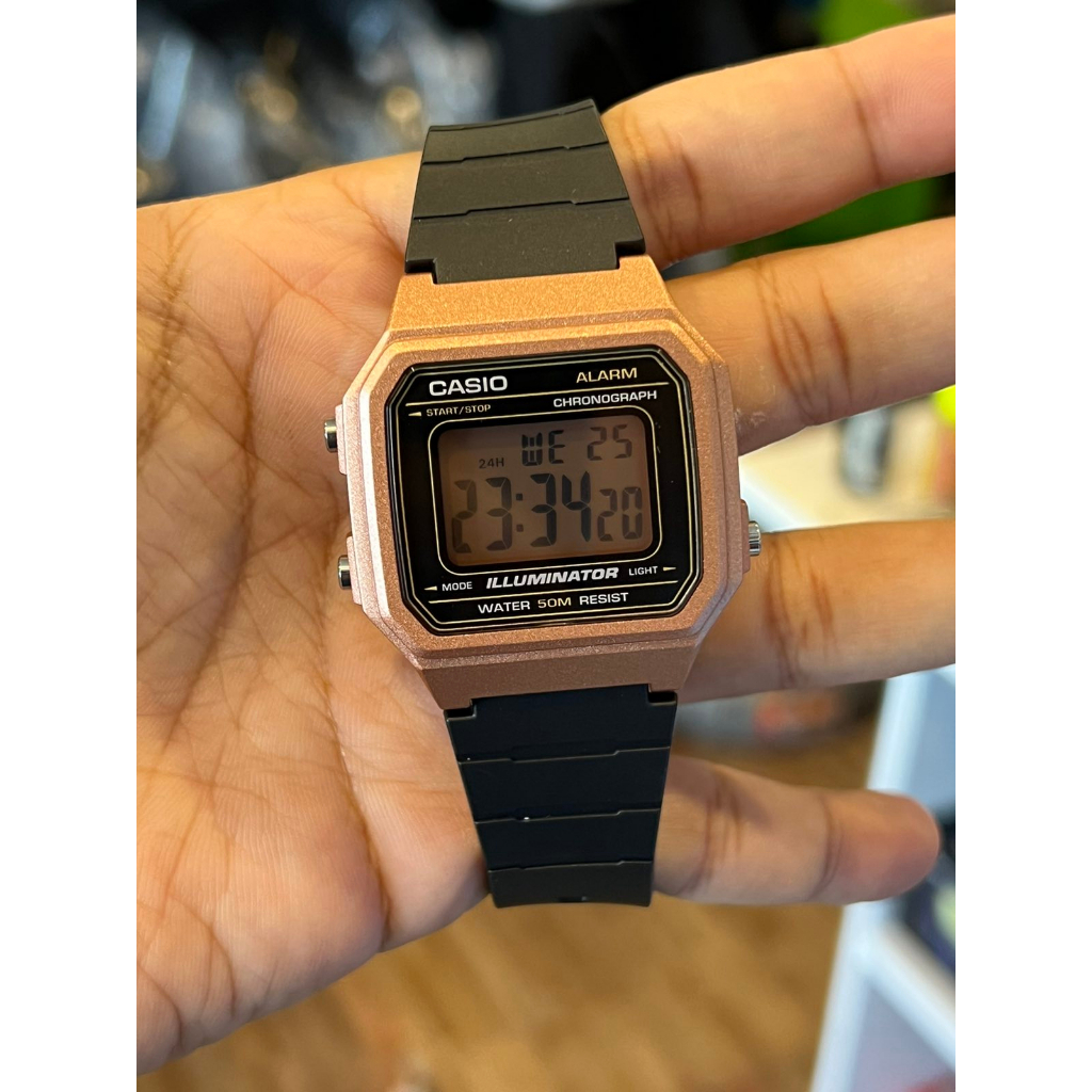 CASIO Digital Rose Gold Resin Band Ladies Watch W217HM-5 / Legit Casio ...