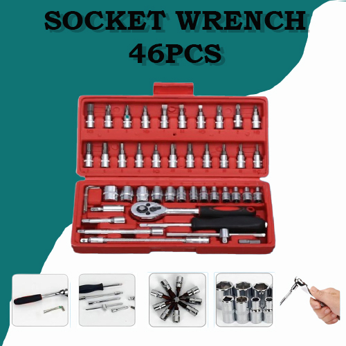 Socket Wrench Set 46pcs Tool Box Spanner Universal Tools With Case ...