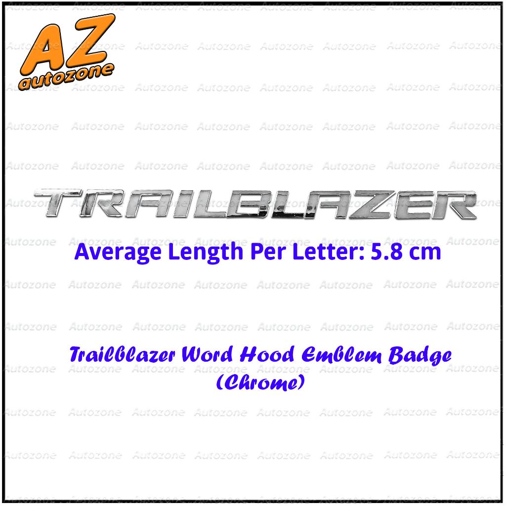 TRAILBLAZER Logo Hood Emblem Badge for Chevrolet Trailblazer (Chrome ...
