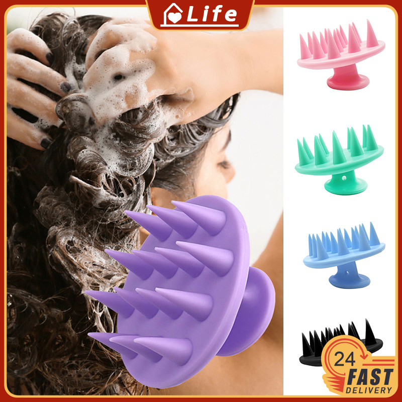 Silicone Head Body Scalp Massage Comb Brush Silicone Haircare Brush ...
