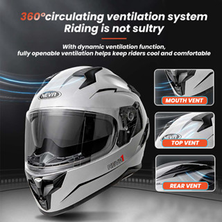 NEVA Dual Lens Full Face Helmet Motorcycle DOT Approved With ICC ...