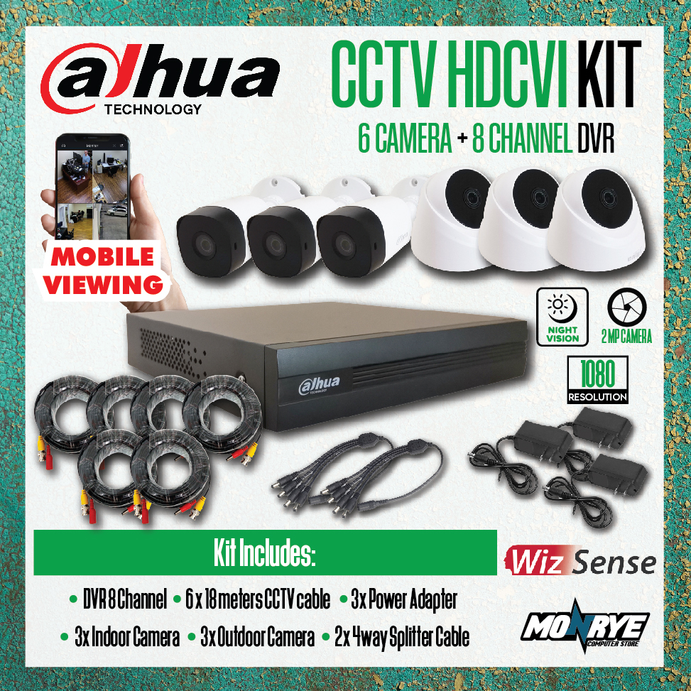 DAHUA CCTV HDCVI KIT BRAND NEW / 8 Channel DVR +6 Camera / 4 Channel DVR + 2 Camera / Cables ...